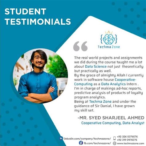 Techma Zone On Linkedin Testimonial Successstory Datascience Dataanalyst Python