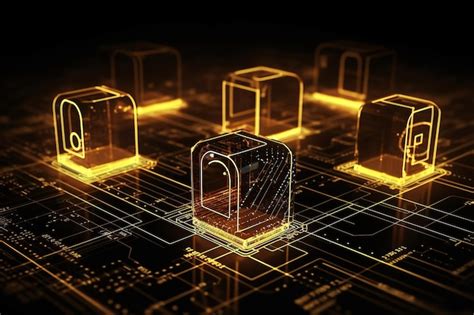 Generated Illustration Of Futuristic Meta Digital Cubes Blocks Technology Network Connection