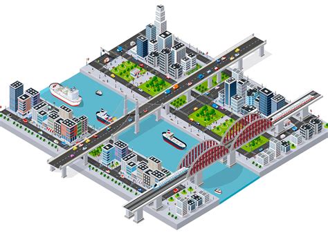 Isometric 3d Illustration City My Original Illustration R Isometric