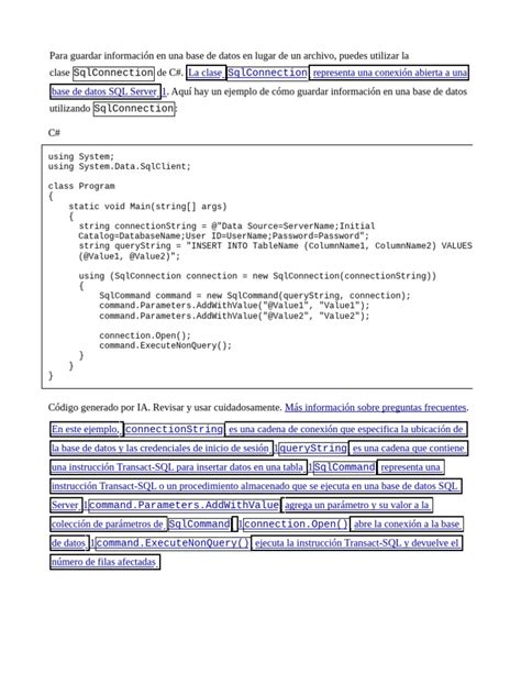Conecciones A Bases De Datos Descargar Gratis Pdf C Sharp Lenguaje