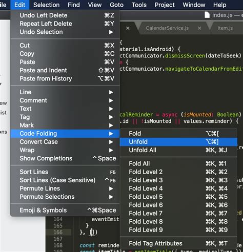 Sublimetext3 Foldunfold All Methods Stack Overflow