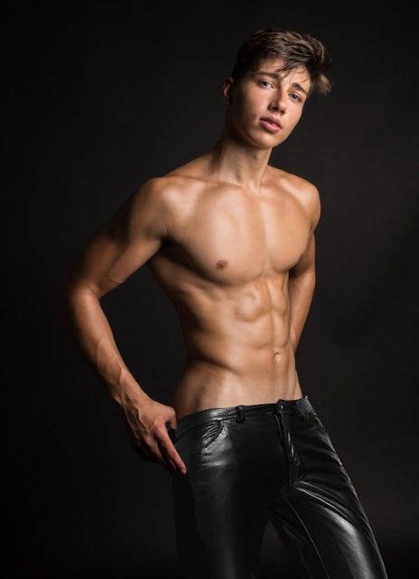 Leather Men Leather Pants Couples Modeling Muscle Shirtless Men