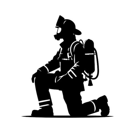 Vector Firefighters Pose Silhouette Vector Illustration Premium Ai Generated Vector
