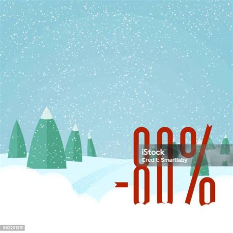 겨울 세일아름 다운 숲 겨울 풍경 평면 새 해 벡터 일러스트 레이 션 0명에 대한 스톡 벡터 아트 및 기타 이미지 0명 가격 개념 Istock