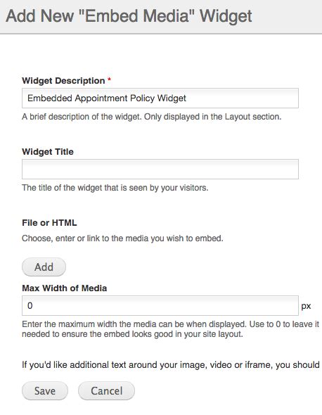 Embeddable Widgets Openscholar Documentation