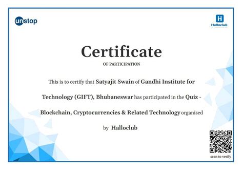 satyajit swain on linkedin thanking halloclub certificate