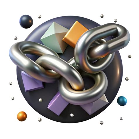 Serene Modern Broken Chains Symbol Cutout With Realistic Metal Texture