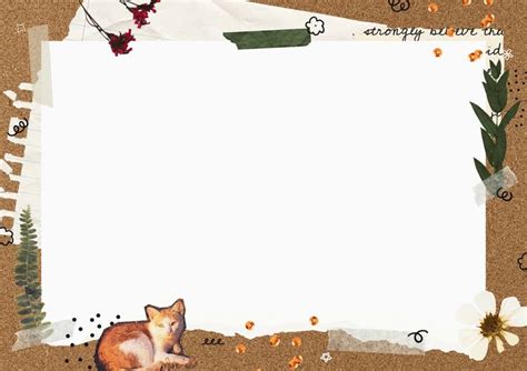 สีน้ำตาล น่ารัก วินเทจ กระดาษ คอลลาจ กรอบใบงาน ขอบกระดาษ เอกสารขนาด A4 แนวนอน Template On Canva