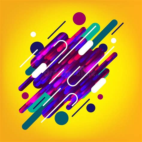 Modern Style Abstraction With Composition Made Of Various Rounded Shapes In Color Vector