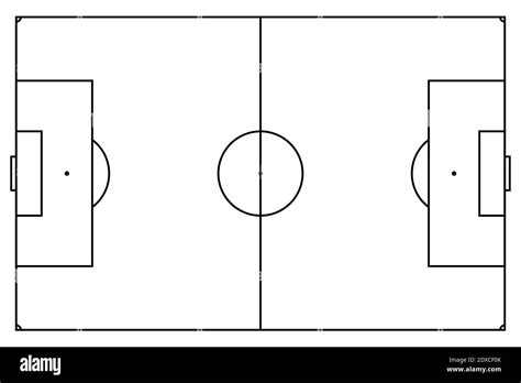 Soccer Field Markings Lines Outline Football Playground Top View