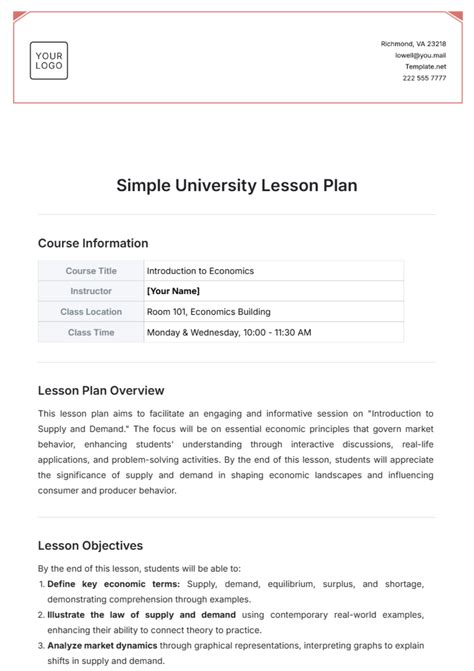 Free Substitute Lesson Plan Template To Edit Online