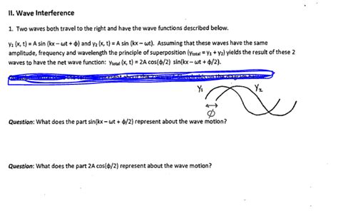 Solved Wave Interference Two Waves Both Travel To The Chegg Com