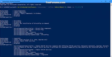 Turn Windows Features On Or Off In Windows 10 Tutorials