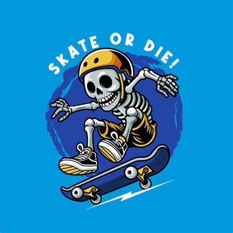 Premium Vector Vector Illustration Of Skeleton Riding A Skateboard