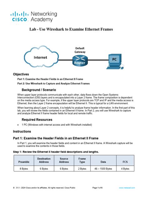 Lab 4 Use Wireshark To Examine Ethernet Frames Pdf Computer Science Computer Network