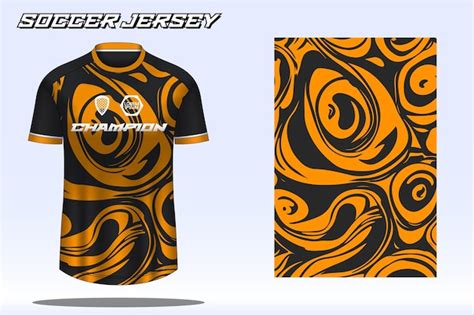 축구 클럽을 위한 축구 저지 스포츠 티셔츠 디자인 모형 프리미엄 벡터