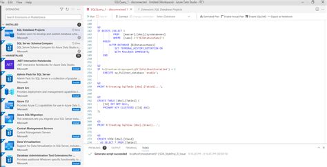 Database Projects Generate Script Not Working For New Azure Sql Dbs