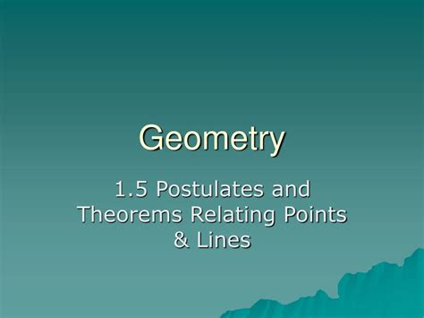Ppt Geometry Postulates And Theorems For Points And Lines Powerpoint Presentation Id 9237908