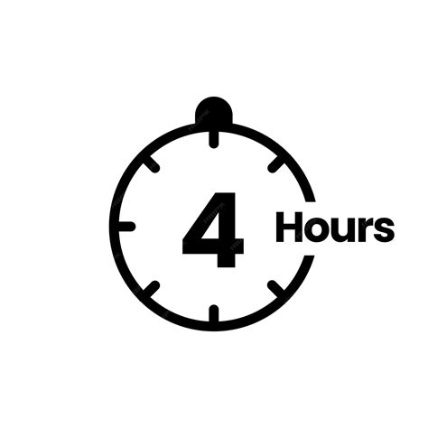 Premium Vector 4 Hours Clock Sign Icon