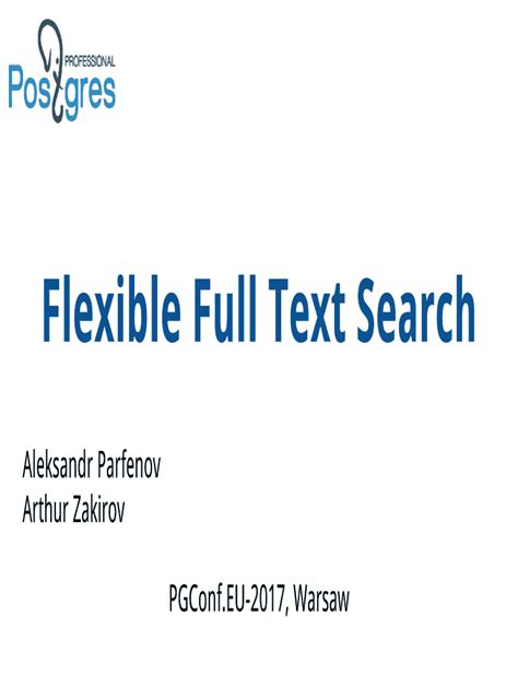 Fillable Online Flexible Configuration For Full Text Search