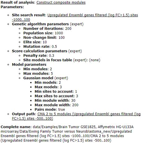 description of analysis methods — genexplain platform documentation