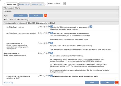 International Severe Asthma Registry Electronic Case Report Form Download Scientific Diagram