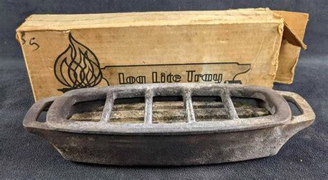 Vintage Fire Starter Log Lite Tray By Adams Company