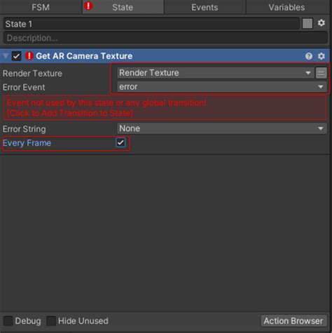 Unity Playmaker How To Use The Custom Action Getarcameratexture