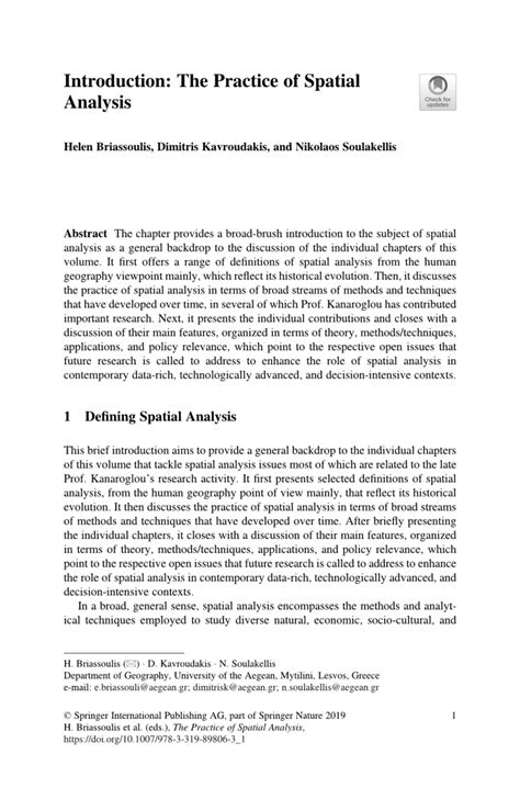 Pdf Introduction The Practice Of Spatial Analysis