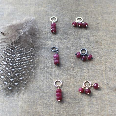 Genuine Ruby Charm Tiny Ruby Pendant DIY Ruby Jewelry Build A Necklace Ruby Cluster Charm Small
