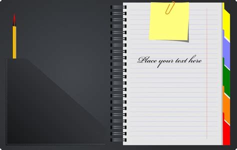 잘린 노란색 없음 흰색 배경에 열려 있는 검정 노트북 프리미엄 벡터