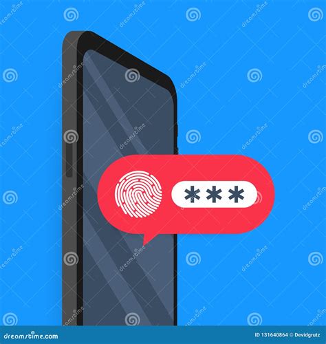 Mobile Phone Unlocked Notification Button And Password Field Vector Concept Of Smartphone
