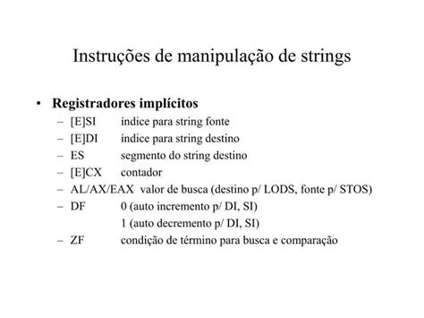 Ppt Instru Es De Manipula O De Strings Powerpoint Presentation Id