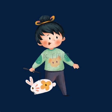 拿灯笼的孩子素材图片免费下载 千库网