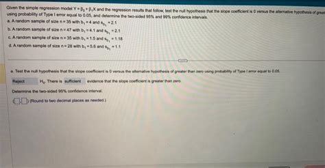 solved given the simple regression model y β0 β1x and the
