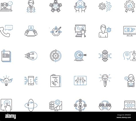 Joint Operation Line Icons Collection Collaboration Partnership Unity Synergy Cooperation