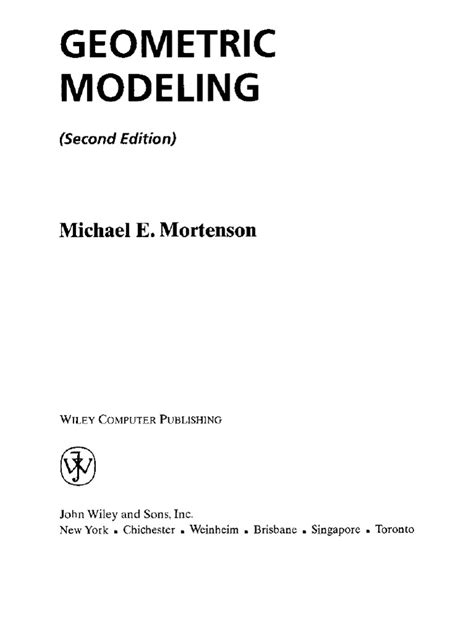 Geometric Modeling By Michael E Mortenson Pdf