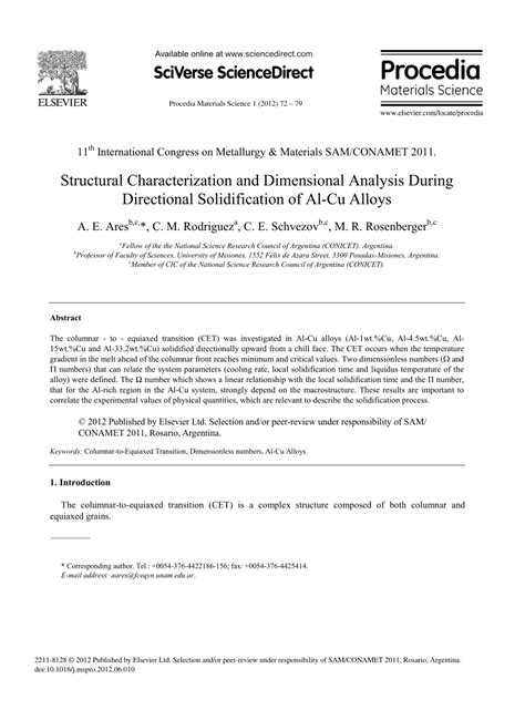 Pdf Structural Characterization And Dimensional Analysis During