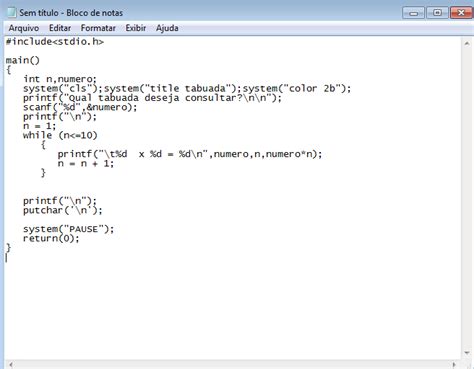 primeiro programa em c