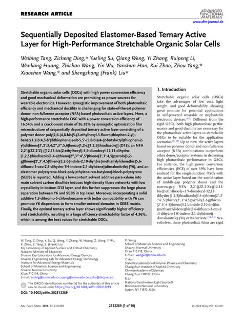 Sequentially Deposited Elastomer‐based Ternary Active Layer For High‐performance Stretchable