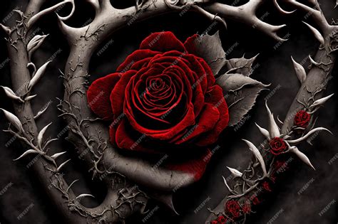Premium Ai Image Red Rose With Thorns
