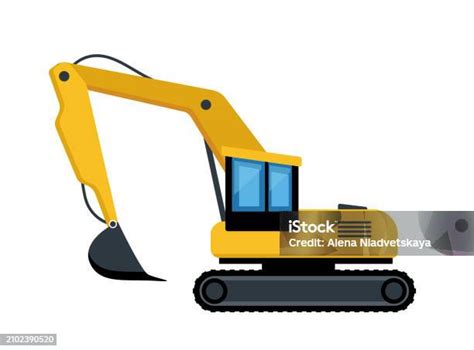 굴착기 노천 채광용 중장비 기계 큰 노란색 프런트 엔드 로더 트랙터 트럭 또는 휠 굴삭기 벡터 일러스트 레이 션입니다 바퀴에