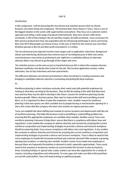 Unit 8 Assignment 1 Coursework Unit 8 Introduction In This Assignment I Will Be Discussing