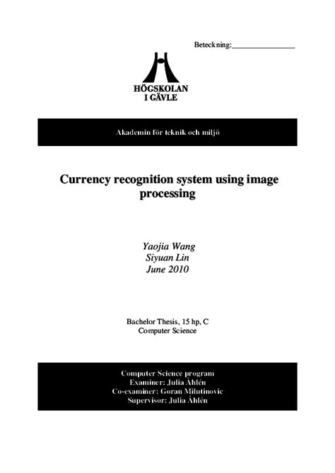 Pdf Beteckning Currency Recognition System Using Image Processing