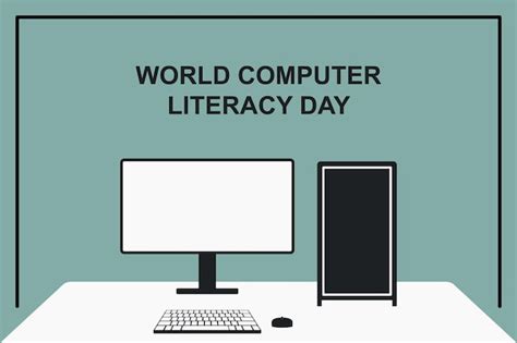 Premium Vector World Computer Literacy Day Background