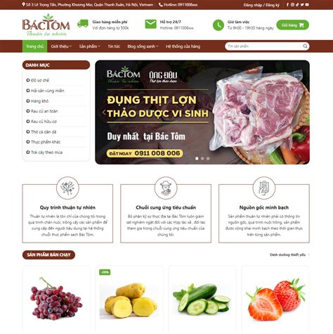 Theme Wordpress Bán Rau Củ Quả Thực Phẩm Sạch 06