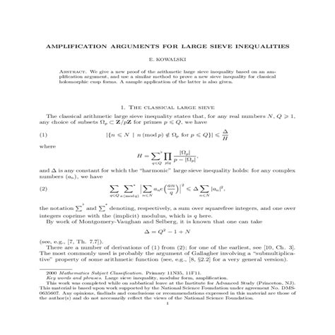 Iwaniec Kloosterman Sums And Fourier Coefficients Cusp Forms