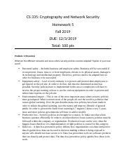 CS 335 Homework5 Aleksandar Stupar Docx CS 335 Cryptography And Network Security Homework 5