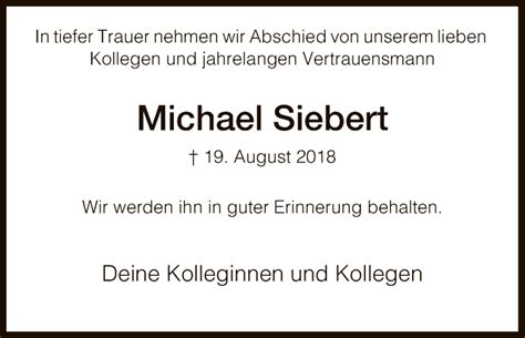 Traueranzeigen Von Michael Siebert Trauerhnade