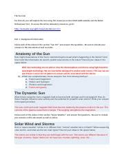 W4 The Sun Lab Answer Doc 2 Docx The Sun Lab For This Lab You Will Explore The Sun Using The